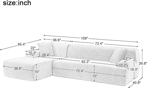 Hzssdtkj 109 Modern Large L Shape Modular Sectional Sofa Instruction Manual