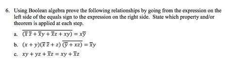 solved using boolean algebra prove the following
