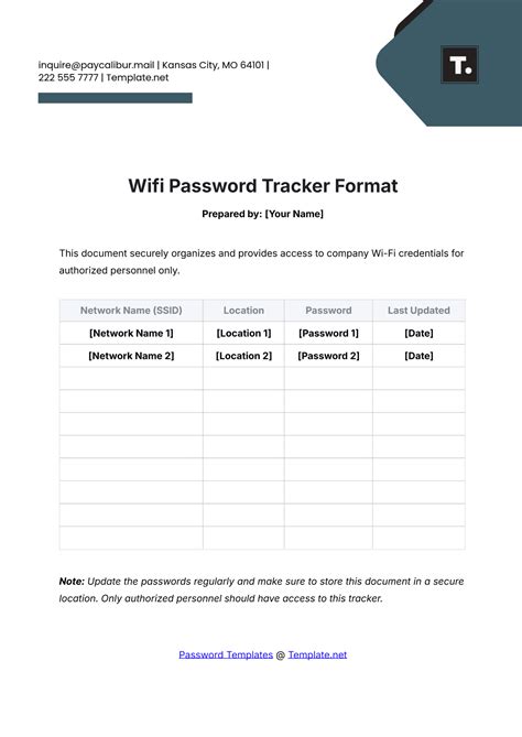 Free Password Template To Edit Online