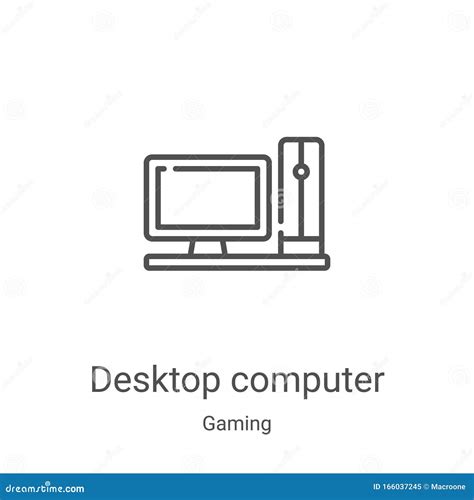 Desktop Computer Icon Vector From Gaming Collection Thin Line Desktop