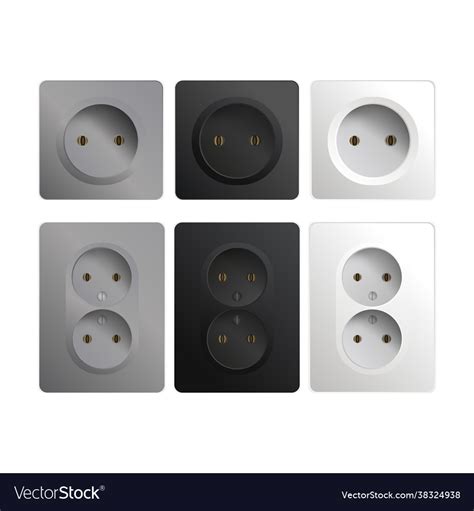 Set Sockets Isolated On A White Background Vector Image