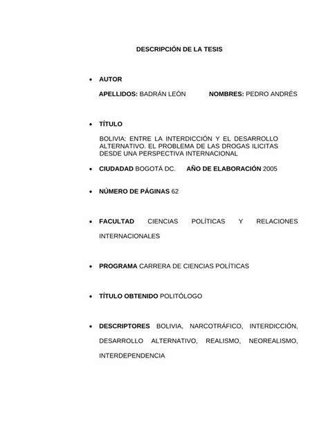 Pdf Descripcin De La Tesis · 321 Impacto De La Implementación Del