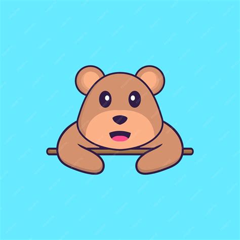 Premium Vector Cute Bear Lying Down Animal Cartoon Concept Isolated