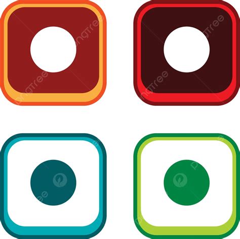 Vector Game Asset With Colored Button App Icons And Theme Vector Icon