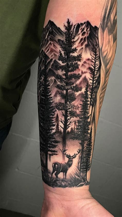 Deer In Woods Tattoo