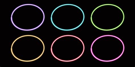 빛나는 원 바탕 화면 아이콘 네온 프레임 스티커 네온 그림 빛나는 그림 네온 기하학적 그림 0명에 대한 스톡 벡터 아트 및 기타 이미지 Istock
