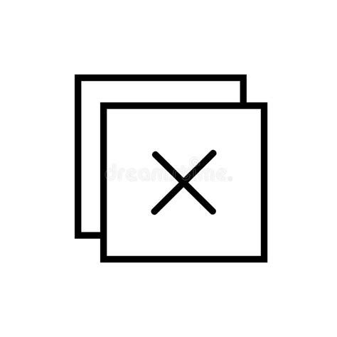 Close Vector Icon Outline Style Isolated On White Background Stock