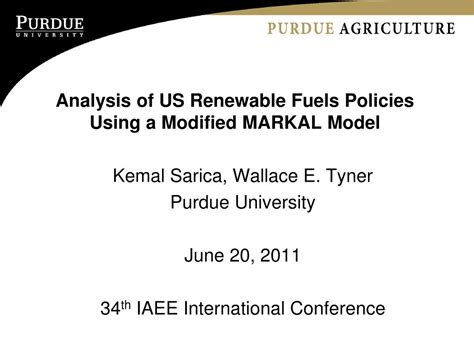 Ppt Analysis Of Us Renewable Fuels Policies With A Modified Markal