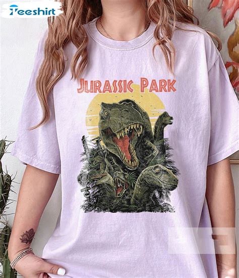 Vintage Jurassic Park Shirt Dinosaur Funny Short Sleeve Sweater