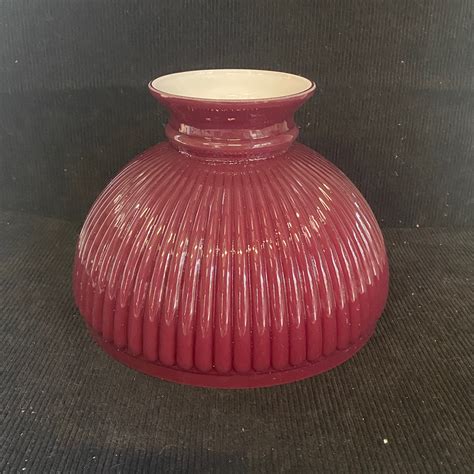 Aladdin 10″ Glass Shade Ruby Red Ribbed Qld Lamp Oil Supplies