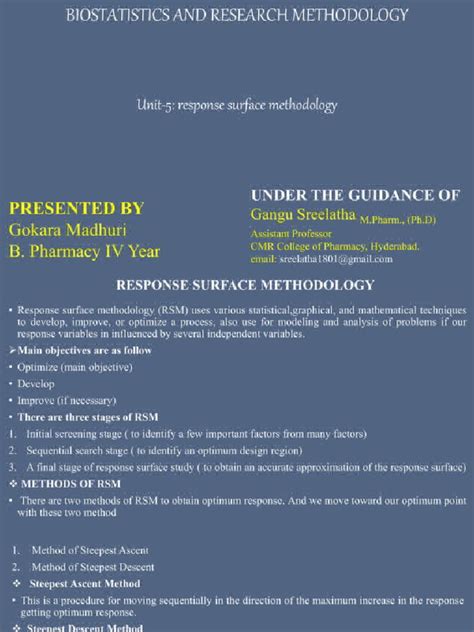 response surface methodology pdf