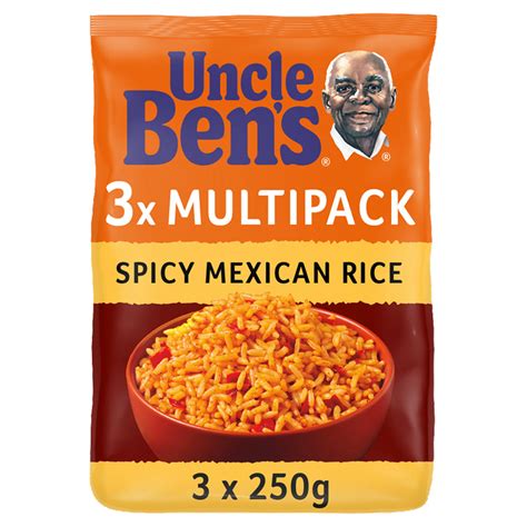 Uncle Bens Spicy Mexican Microwave Rice 3 X 250g Rice Grains