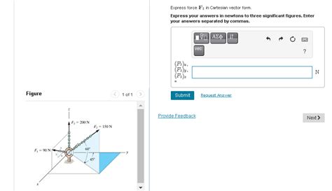 Solved Express Force F3 ﻿in Cartesian Vector Form Express