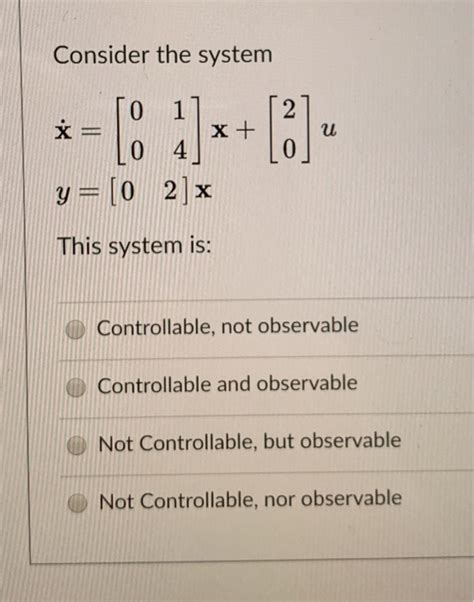solved consider the system this system is controllable not