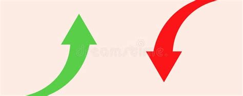 Financial Arrows Up And Down Green And Red Arrow Increase And