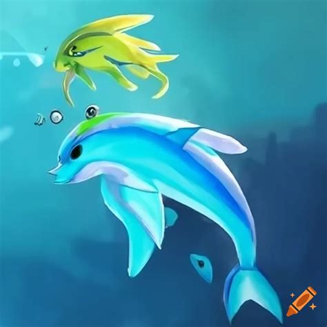 White Dugong With Blue Eyes And Light Yellow Underbelly In Yu Gi Oh Art