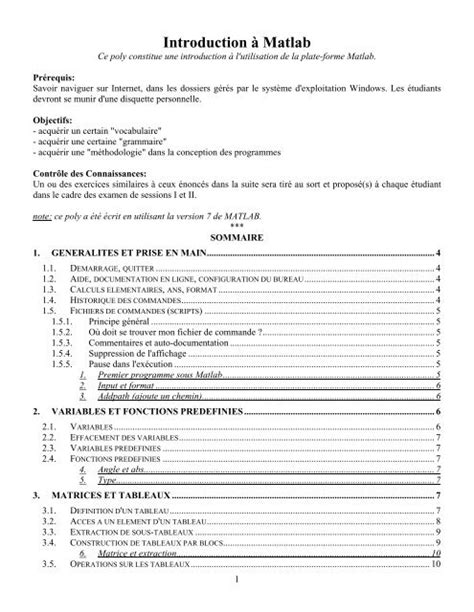 Introduction à Matlab