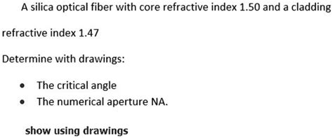 a silica optical fiber with core refractive index 150 and a cladding