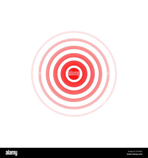Circle Wave Sound Icon Red Effect Pulse Isolated On White Background Signal Radar Pattern