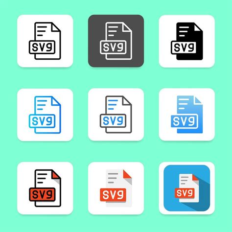 Set Svg File Type Icon Can Be Used For Website Ui And Mobile App