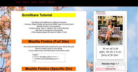 Your Creative Blog Tutorial Scrollbars