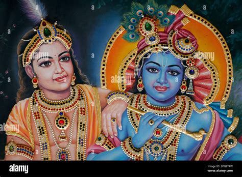 Sri Krishnan Hindu Temple The Blue Skinned Krishna Is The Hindu Deity