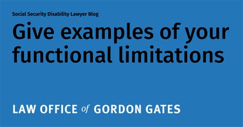 Give Examples Of Your Functional Limitations Social Security