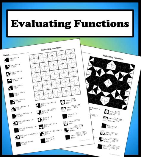 evaluating functions color worksheet by aric thomas tpt