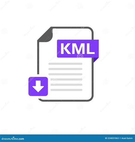 Download Kml File Format Extension Icon Stock Illustration