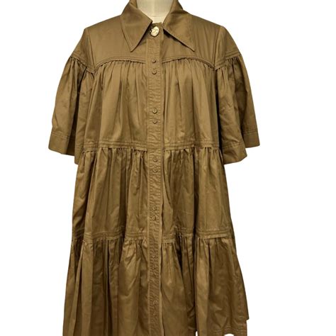 Aje Brown Smock Dress S