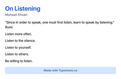 On Listening Read This Post And More On My Typeshare Social Blog Dhndw5yn
