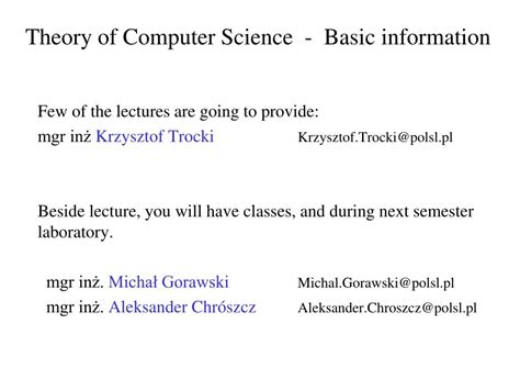Ppt Theory Of Computer Science Basic Information Powerpoint Presentation Id4829216