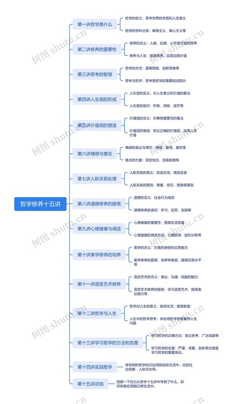 哲学修养十五讲思维导图 编号x2095096 Treemind树图