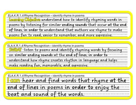 Florida Best Kindergarten Reading Standards “i Can” Swbat And Learning Objectives