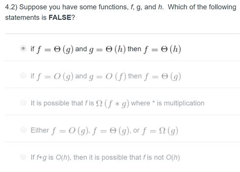 Solved Suppose You Have Functions F G And H Which Chegg Com