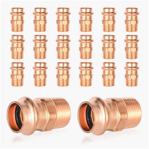 30 Pcs 34 Press Copper X 34 Male Threaded Copper Adapter Lead Free