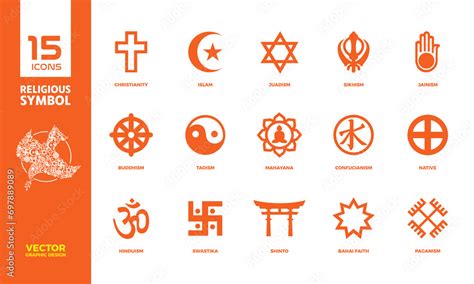 World Religion Symbols Icons Of Major Religious Groups And Religions Christianity Islam