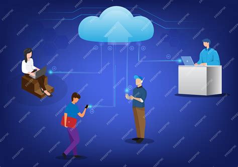 Premium Vector Cloud Computing Technology Concept Digital Service Or