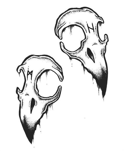 Skull Tattoo Sketches On Paper Raven Skull Drawing Tattoo Ideas How