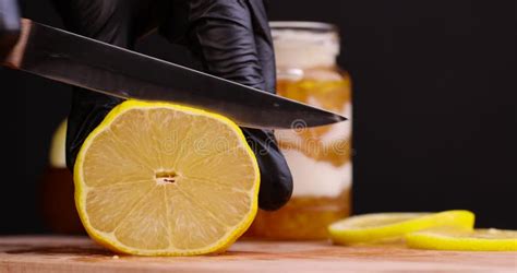 Cut The Lemon Into Pieces On The Table Stock Footage Video Of