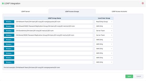configuring ad ldap integration for user authentication network
