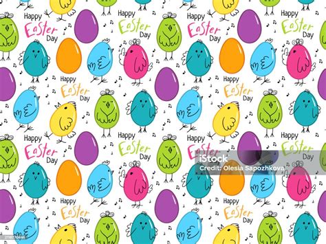 색깔 부활절 병아리 완벽 한 패턴입니다 포스터 덮개 엽서 기치 대중음식점 다방 메뉴 휴일 훈장 인사말 카드 부활절 휴일 달걀 사냥 포장을 위한 다른 그려진 특성 개체 그룹에