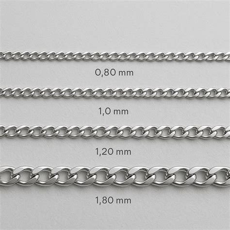 Platinum Curb Chain Necklace 16 18 20 Inches Etsy