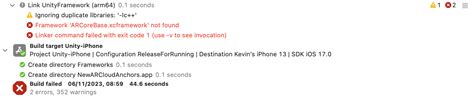 Arcore Extensions Errors In Xcode Building Ar App In Unity D Using Cloud Anchors Unity Engine