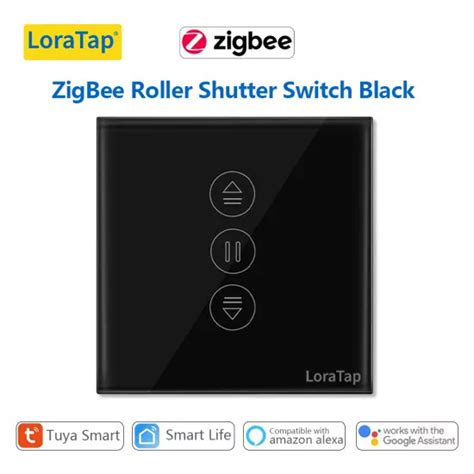 Interrupteur Tactile Noir Zigbee Connecté Et Intelligent Pour Rideaux Et Volet Roulant