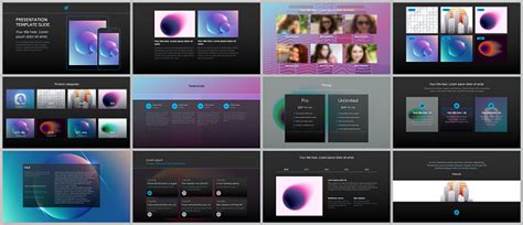 최소한의 프리젠테이션 화려한 그라데이션 흐리게 및 기하학적 배경 포트폴리오 템플릿 책자 커버 벡터 디자인입니다 전단지 전단지 브로슈어 보고서 광고에 대 한 프레 젠 테이 션