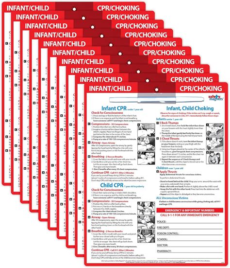 Amazon.com: Infant and Child CPR and Choking Magnets (10 Pack) - Laminated with Magnets, Marker ...