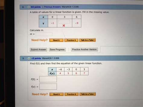 solved a table of values for a linear function is given