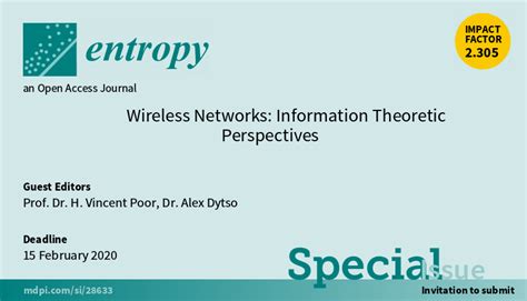 New Special Issue Wireless Networks Information Theoretic Perspectives