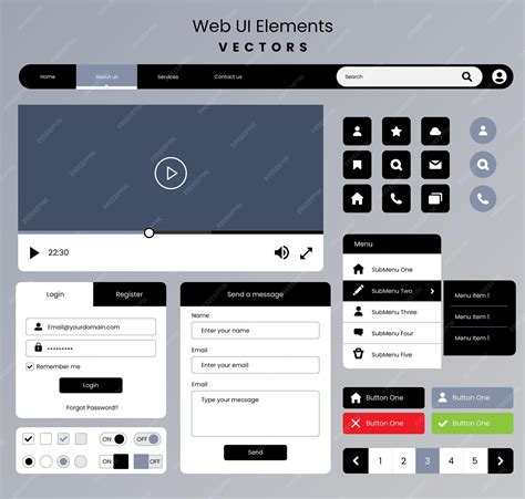 Premium Vector Web Design Ui Elements Ui Ux Design Elements For Web